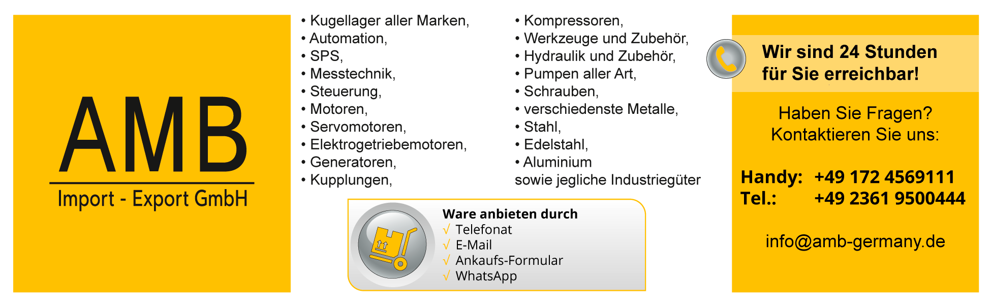 AMB Import – Export GmbH – Ankauf von Elektromaterial